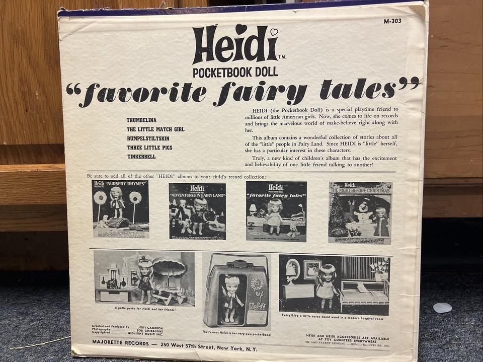 Majorette Records Remco Heidi Pocketbook Doll Nursery Rhymes Album M301 ...