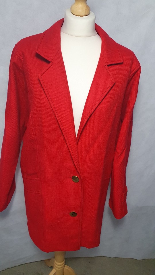 Vintage 80s Red Jacket Wool Size 14 | eBay