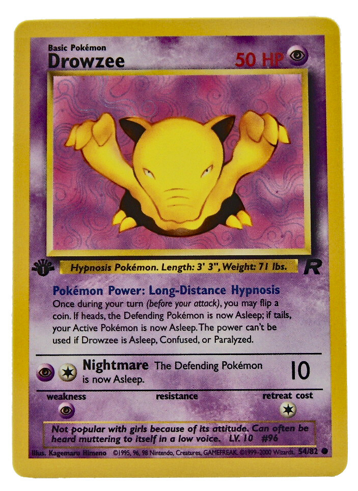 Drowzee 54/82 Common 1st Edition Team Rocket NEW NM+ With eBay Tracking ...