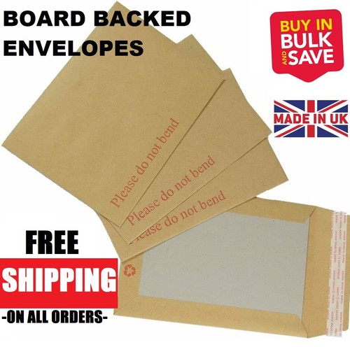 Hard Card Board Backed "Please Do Not Bend" Envelopes Manilla Brown ...