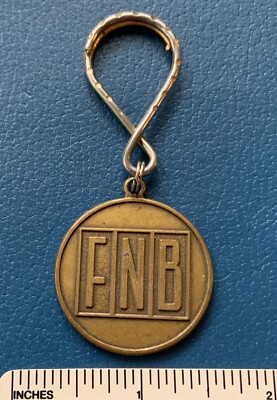 VTG FNB FIRST NATIONAL BANK Safety Deposit KEY CHAIN FOB Dixon Winters ...