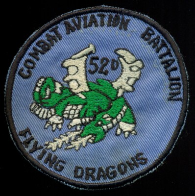 US Army 52nd Combat Aviation Battalion Flying Dragons Vietnam Patch Q ...