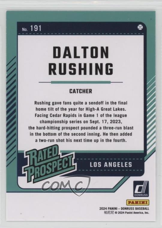 2024 Panini Donruss Rated Prospects Dalton Rushing #191 | eBay