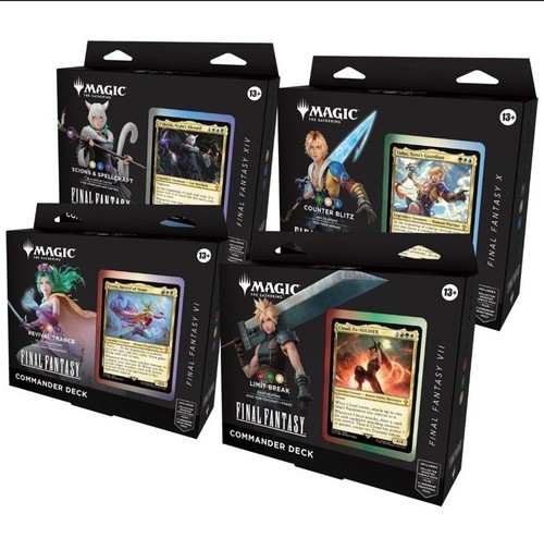 MTG Final Fantasy Commander Deck Display Set 4 Magic the Gathering Case ...