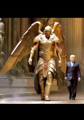 President Donald J. Trump guarded by Angel magnet 3 1/2 x 4 1/2 Made ...