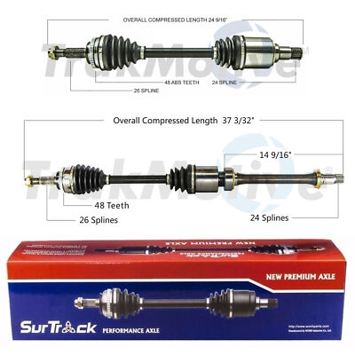 For Toyota Corolla XRS Matrix 2.4L 09-12 FWD 2 Front CV Axle Shafts ...
