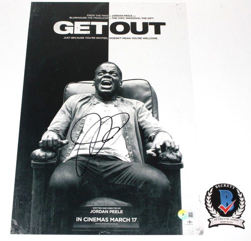 DIRECTOR JORDAN PEELE SIGNED 'GET OUT' 12x18 MOVIE POSTER 1 BECKETT COA ...