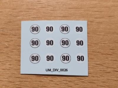 UM_DIV_0026 - 12 décalques disques vitesse 90km/h - UniversMini ...