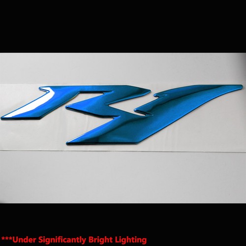 8" Chrome 3D Vinyl Logo&Letter Decal+6" Blue Fairing Body Sticker YZF ...