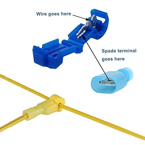 Bestgle 60 Pcs/30 Pairs Self-Stripping Electrical T-Tap Wire Spade ...
