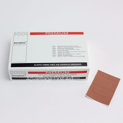 Premium Elastic Fabric First Aid Sticking Plasters (50) 7.5cm x 5cm ...