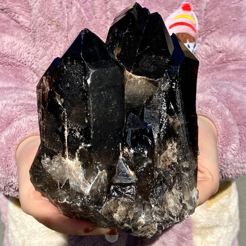 5.62LB Natural black crystal clusters - rare quartz healing stone ...