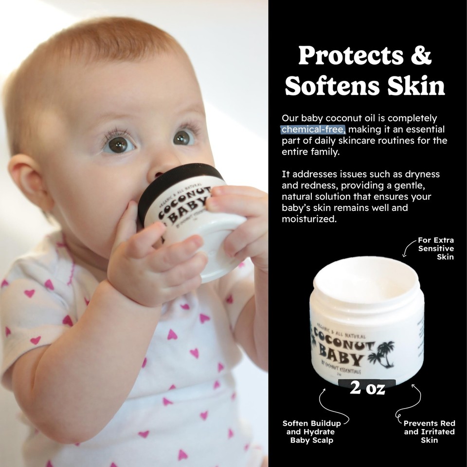 Coconut Baby Oil for Hair & Skin Care, Natural & Organic, Coconut Oil ...