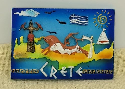 Greece Crete Greek Magnet Souvenir Tourism Travel Tour Gift Island Flag ...