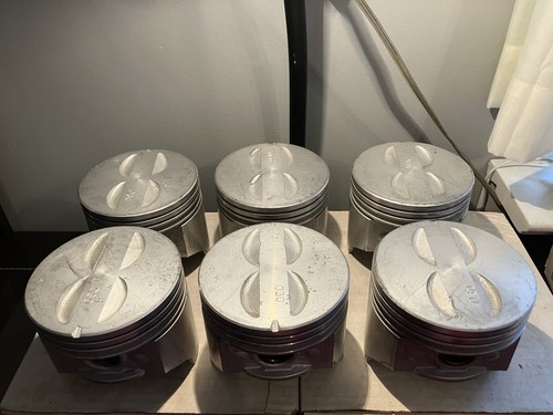 Chevy 327 Set of 6 Federal Mogul Pistons 310P .030 Over NOS Small Block ...