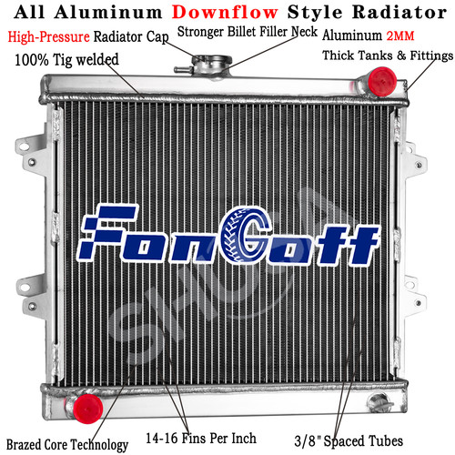 3 Row Aluminum Radiator For 1984-95 88 Toyota Pickup 4Runner DLX/SR5 2 ...