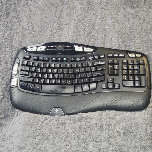 Logitech K350 Wave Keyboard Black Unifying Wireless NO USB Receiver ...
