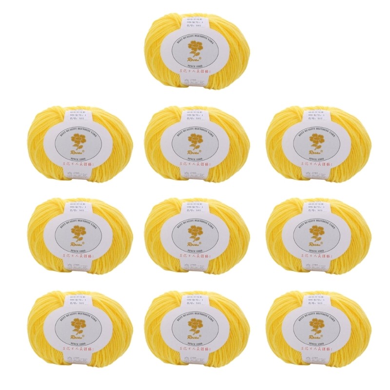 10Rolls Soft Wool Blend Yarn Hand Knitting Yarn Thread 1.76/Roll For ...