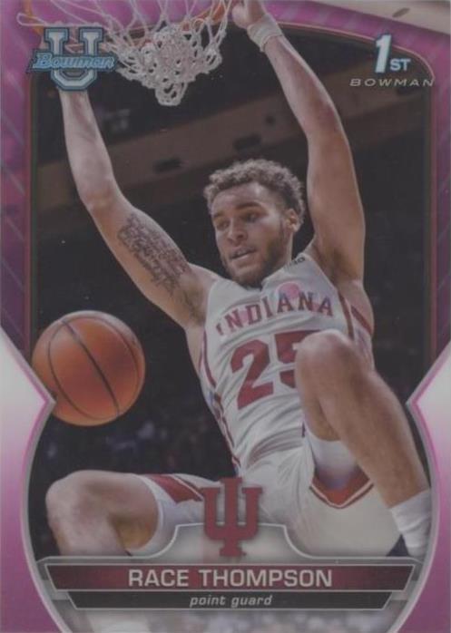 2022-23 Bowman University Chrome - Race Thompson #65 Pink Refractor (RC ...