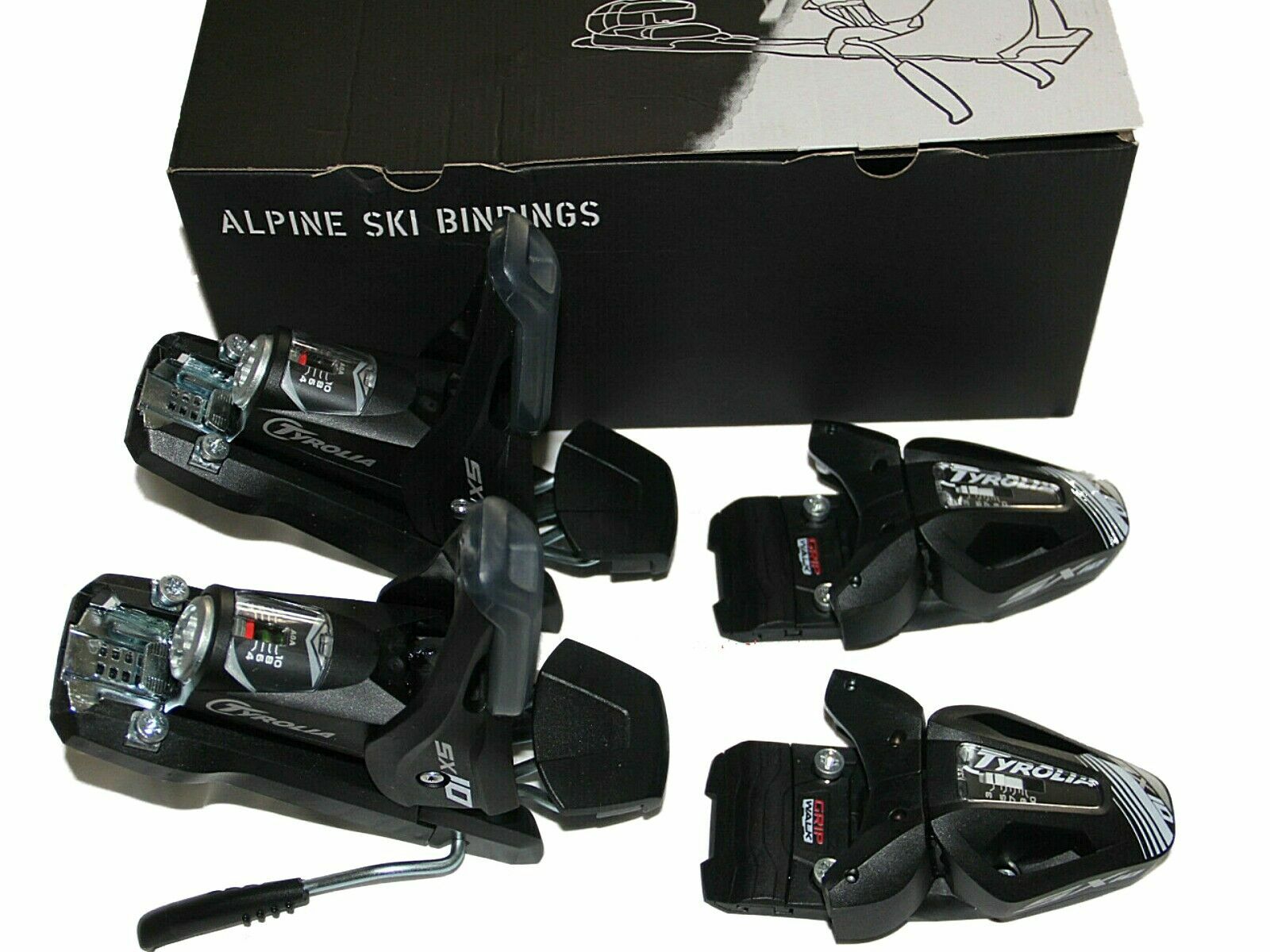 NEW ski bindings SX10 Gripwalk Tyrolia pair adult ski binding color ...