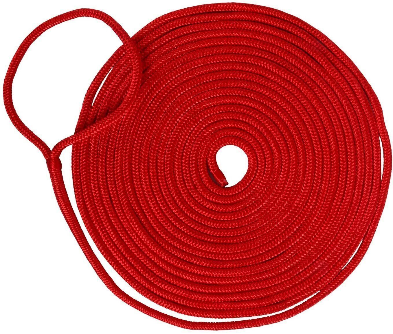 2 Pack 1/2 Inch 35 FT Double Braid Nylon Dock Line Mooring Rope Marine ...