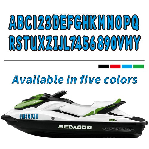Watercraft Registration Numbers 3" lettering Vinyl Boat JetSki decals ...