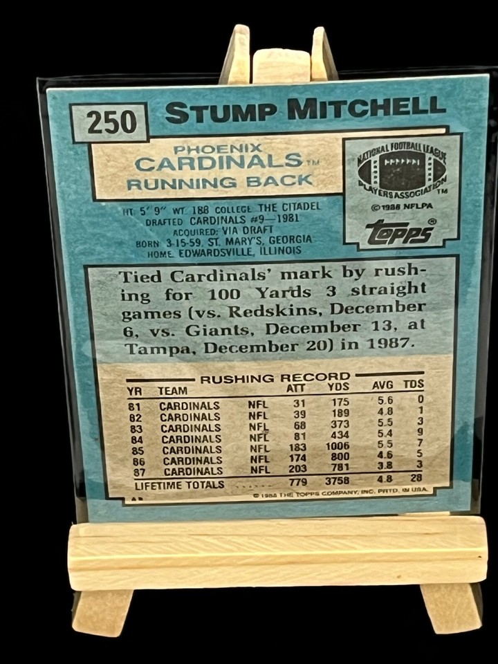 1988 TOPPS - Stump Mitchell #250 - Cardinals | eBay