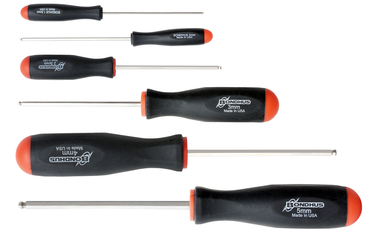 Metric Hex Balldriver Screwdrivers Set 6pcs 1.5mm-5mm Briteguard ...