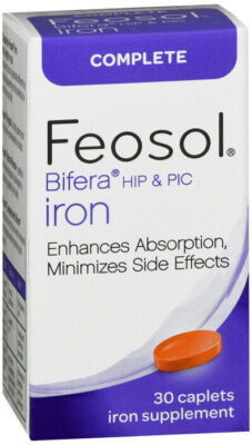 Feosol Complete with Patented Bifera Iron Caplets 30 Ct 885692493978| eBay