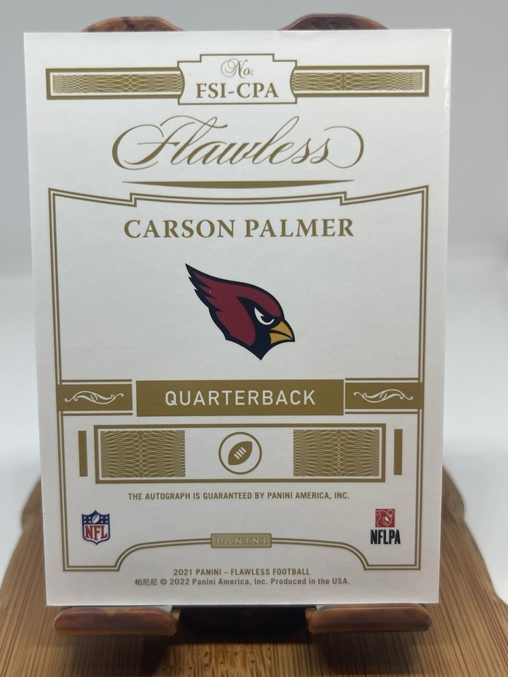 2021 Panini Flawless Carson Palmer AUTO /10 Cardinals On Card Signature ...