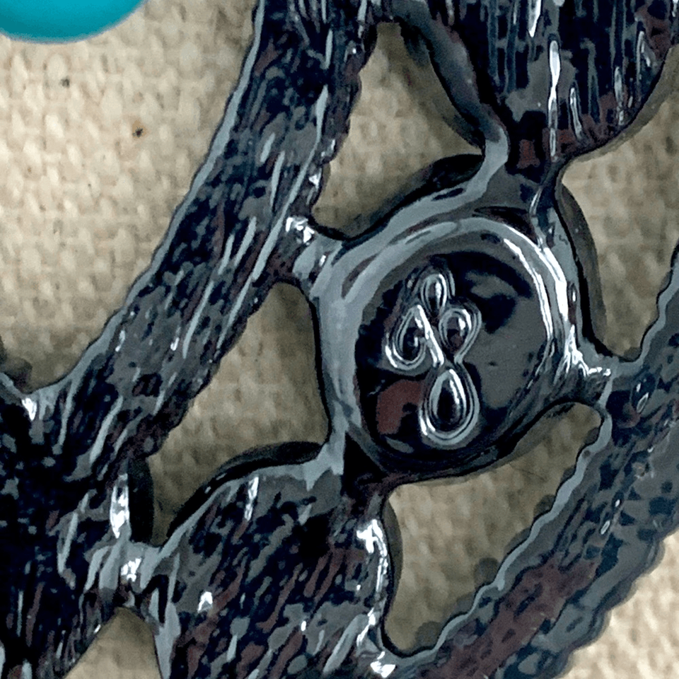 QVC Joan Boyce Turquoise Pendant Necklace Faux Turquoise & Hematite ...
