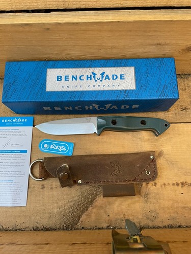 Benchmade BM Bushcrafter 162 4.43inch Survival Knife Green Handle New ...