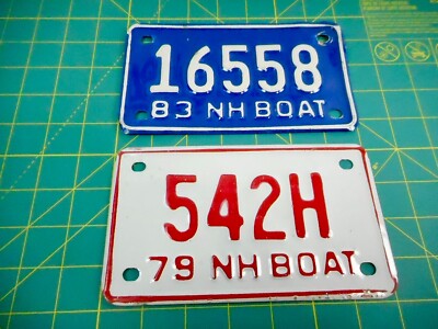 Vintage New Hampshire Boat License Plates - Lot Of 2 | eBay