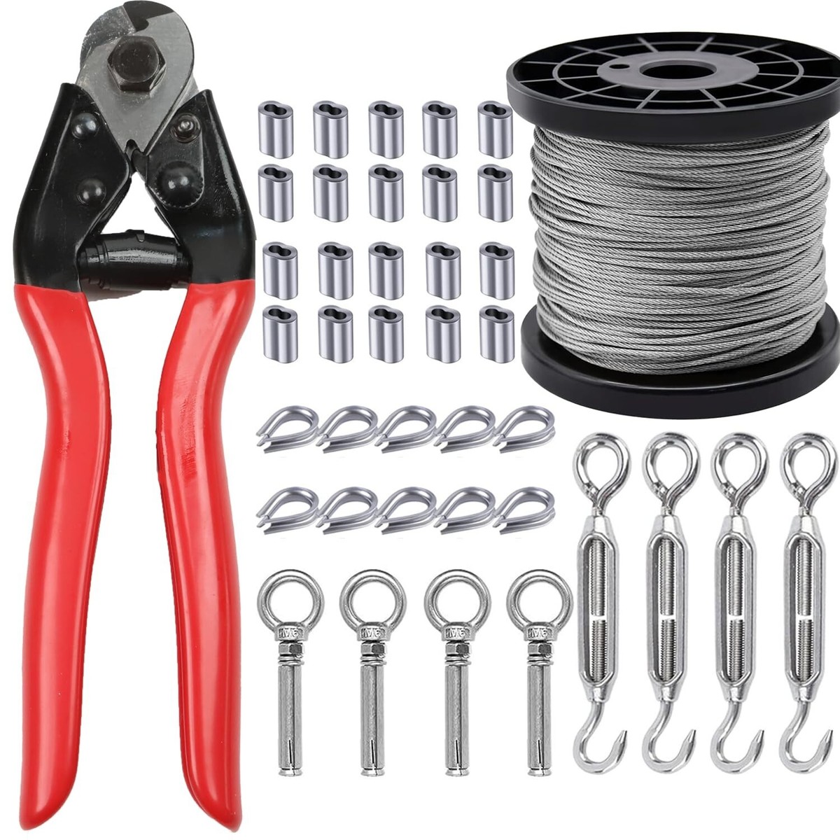 Black Stainless Steel Cable Railing JOIKIT 1/8 Inch Vinyl Coated Wire ...