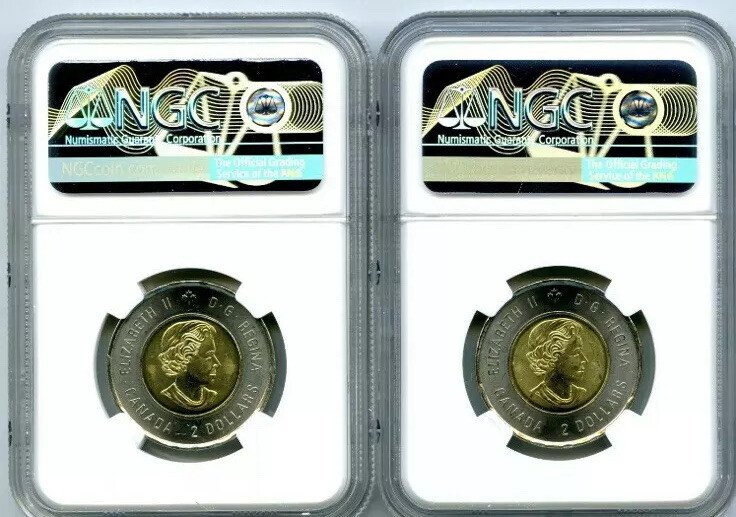 2019 $2 CANADA NGC GEM UNC TOONIE 75TH D-DAY TWO DOLLAR 2-COIN SET ...