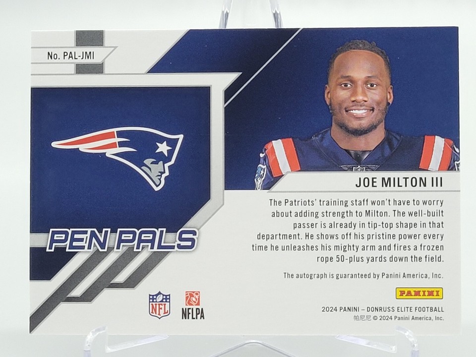 2024 DONRUSS ELITE JOE MILTON III PEN PALS ROOKIE FOOTBALL AUTO CARD ...