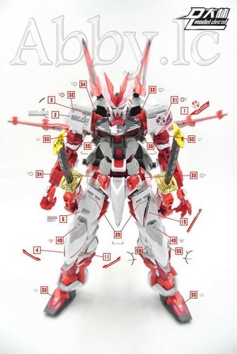 for MG MB 1/100 Astray Red Frame D.L Bronzing Model Water Decal ...
