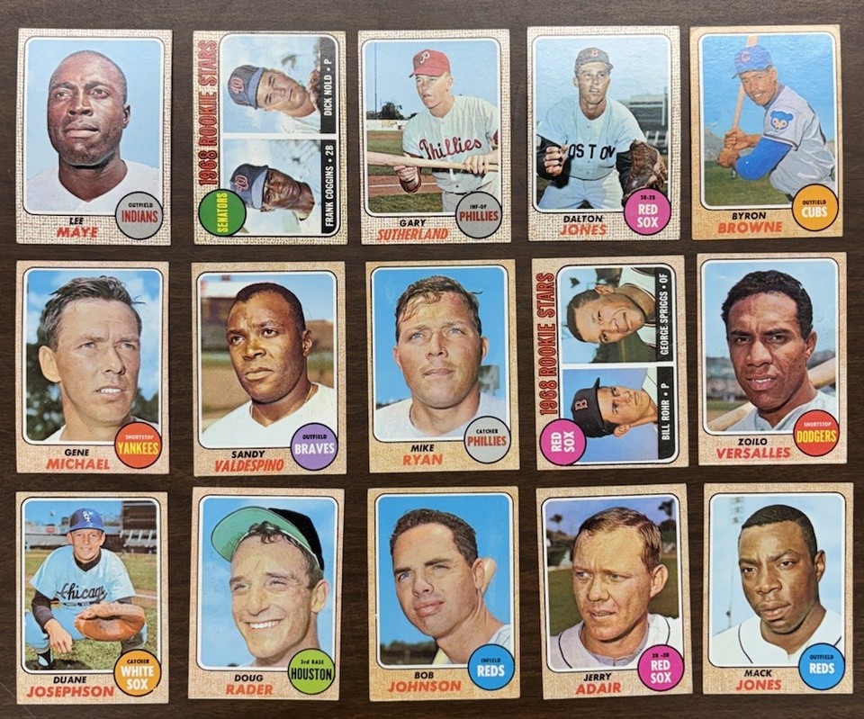 MLB Vintage Lot C 1968 Topps Baseball 35 Cards Commons Some RCs P-VG ...