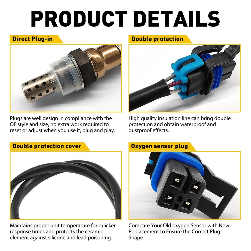 2PCS O2 Oxygen Sensor AA12578459 Up&Downstream Chevrolet for Hammer ...