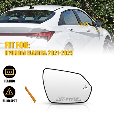 Passenger Mirror Glass Heated w/ Blind Spot Detection for Hyundai ...