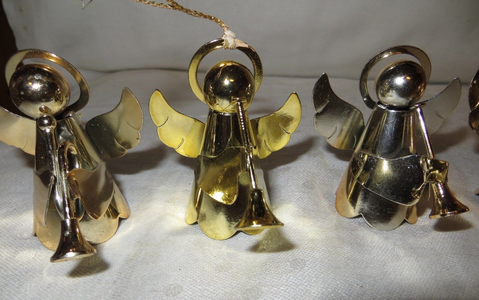 5 Metal Angels Playing Trumpet, Harp & Cymbals Ornaments - Christmas | eBay
