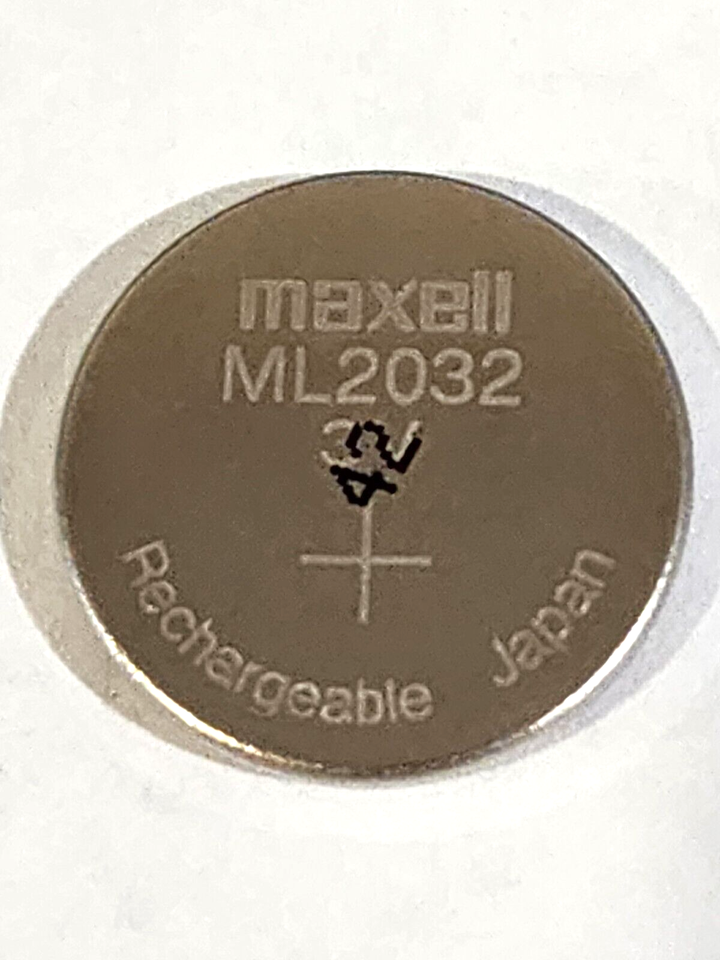 1 pc ML2032 ML 2032 3v RECHARGEABLE LITHIUM BATTERY MANUFACTURED 02/ ...