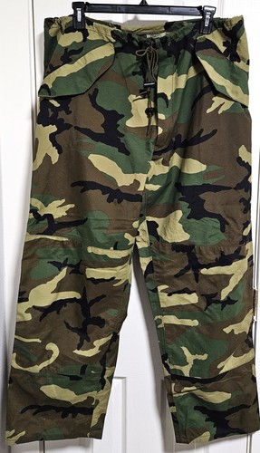 MILITARY ISSUE MENS EXTENDED COLD WEATHER WOODLAND CAMO OVERPANTS XL ...