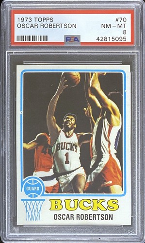 1973 Topps Basketball #70 Oscar Robertson - PSA 8 - Bucks Royals Kings ...