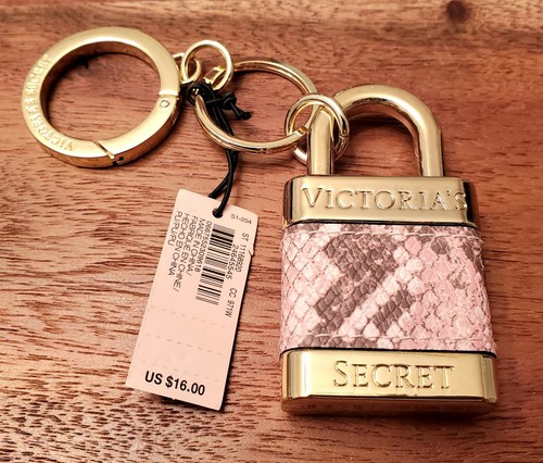 Victoria's Secret Lock Keychain Pink Python Gold Tone | eBay