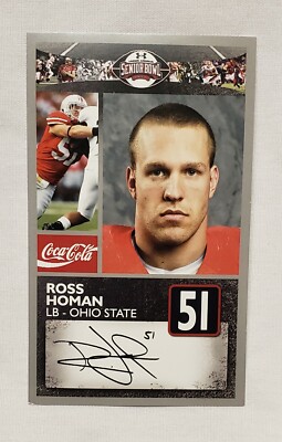 Ross Homan Ohio State University Senior Bowl Football Card, Coldwater ...