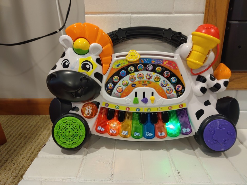 Vtech - Zebra Zoo Jamz Piano Musical Light up Instruments Microphone ...