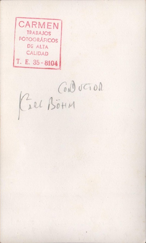 KARL BOHM - German Conductor - Original Vintage Handsigned PORTRAIT by ...