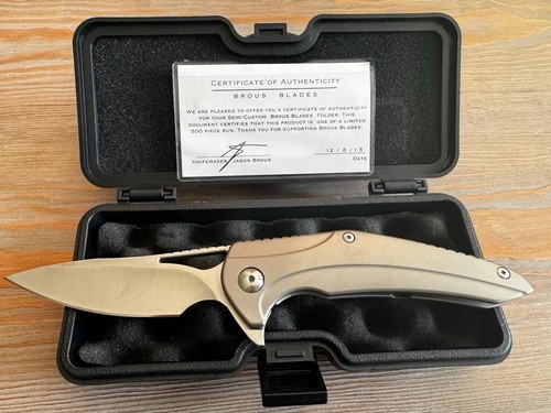 Brous Blades XR-1 Frame Lock Knife BB Titanium (3.5" Satin D2) 88/500 ...