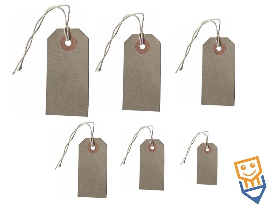 LUGGAGE TAGS Hardware Labels MANILA Brown BUFF Large Strung Tags ALL ...